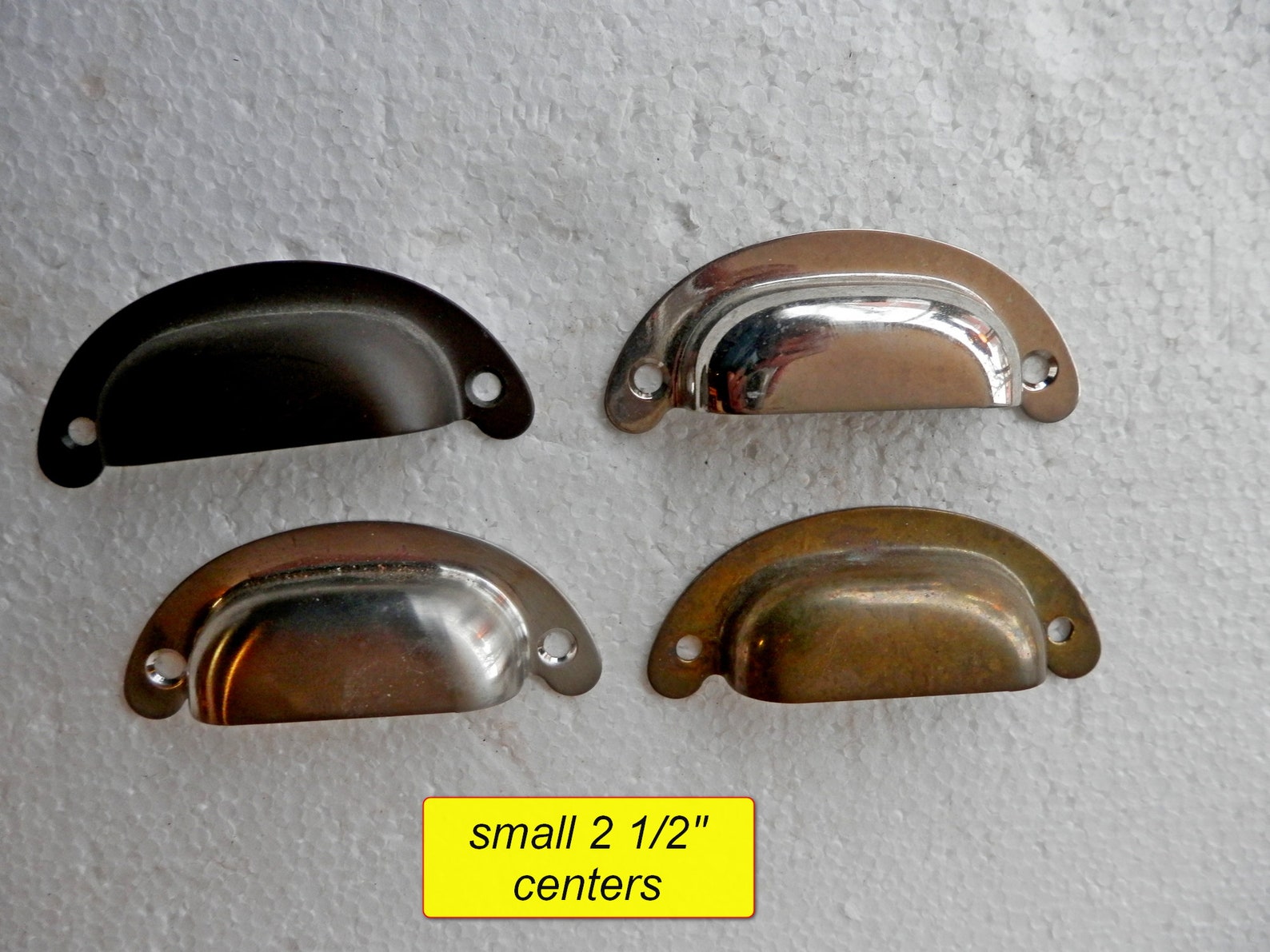 Solid Brass Small Bin Pulls 2 1/2 Screw Centers in | Etsy