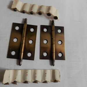 Pair (2 Hinges) Antique Brass Steeple Tip Hinges 1 7/16" X 2" With ...