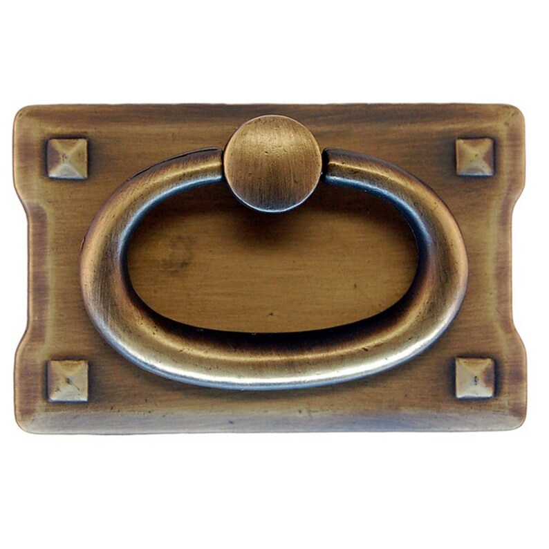 Antique Brass Arts and Crafts or Mission Style Ring Pull 1 - Etsy