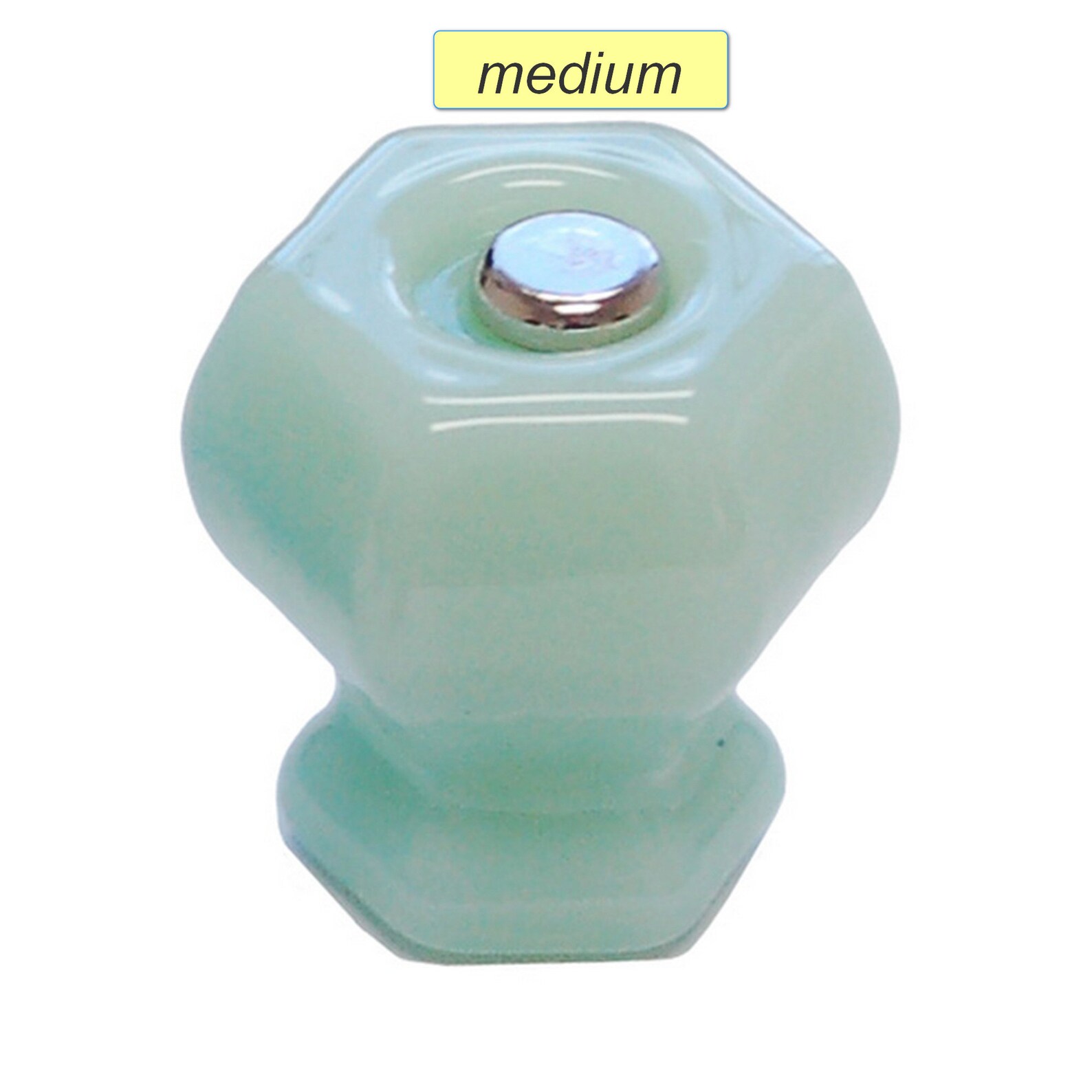 Jadeite Glass Hexagon Knobs With Center Bolt Available in 3 - Etsy