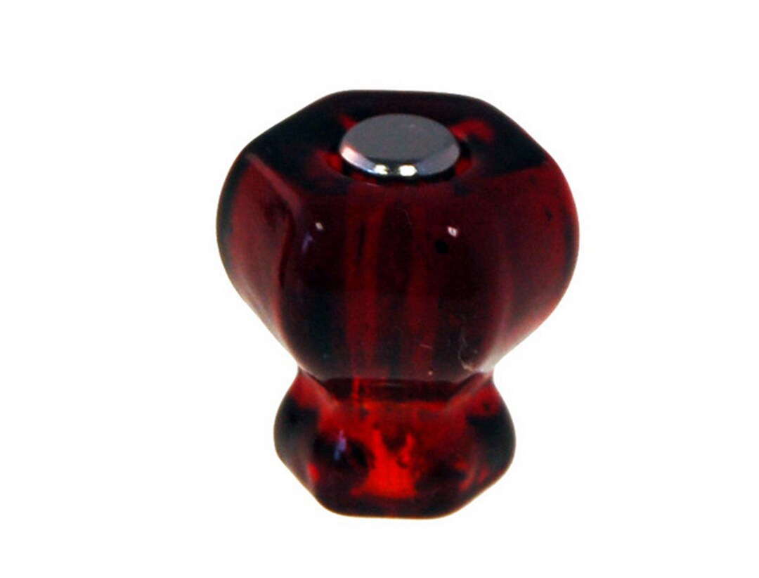 Four (4) Red Glass 1 Inch Furniture Knobs New - Etsy