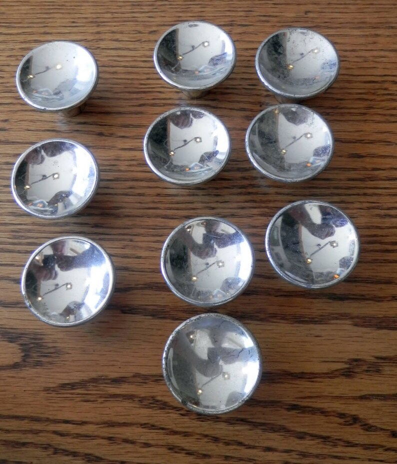 Ten 10 Antique MCM Concave Chrome Knobs 1 1/2 Dia | Etsy
