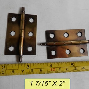 Pair (2 Hinges) Antique Brass Steeple Tip Hinges 1 7/16" X 2" With ...