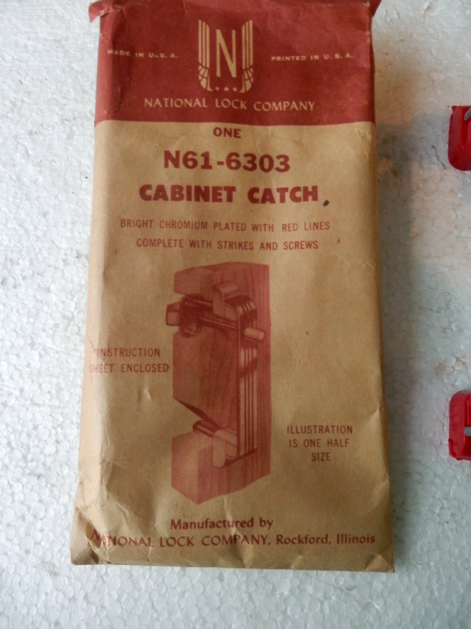 Nos National Lock Co Red Art Deco Latch Pulls Vintage | Etsy