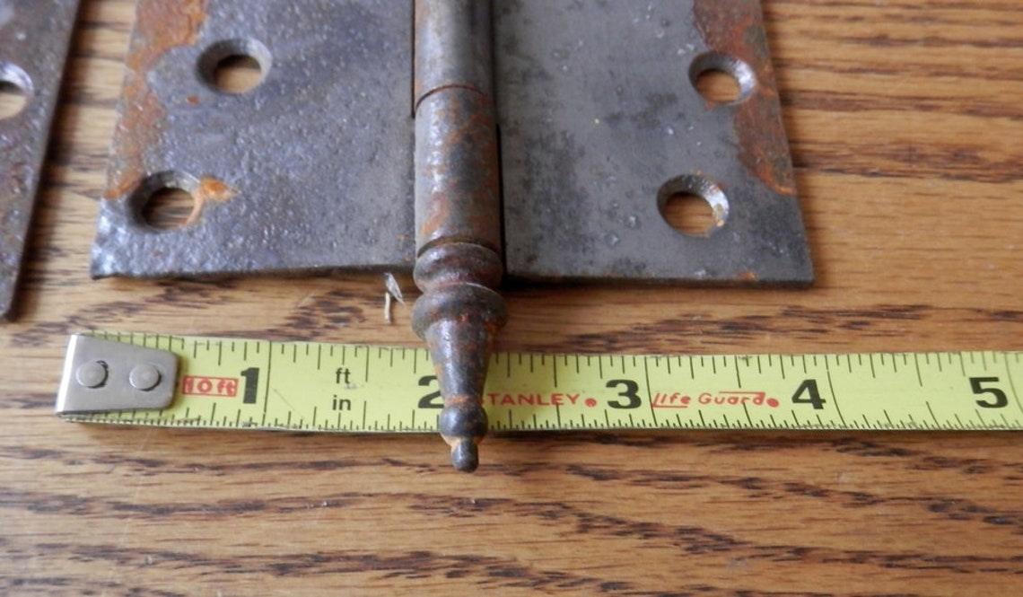 Pair 2 Antique Iron 4 X 3 7/8 Steeple Tip Hinges - Etsy