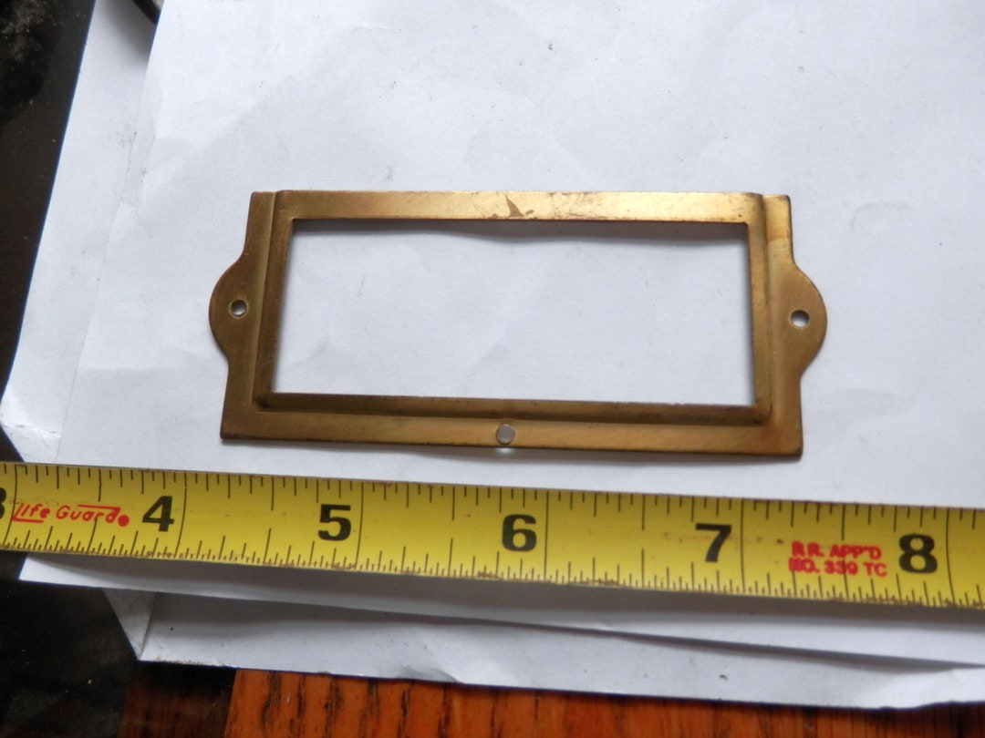 Brass Plated File Card Label Holder Vintage 3 5/8 X 1 - Etsy