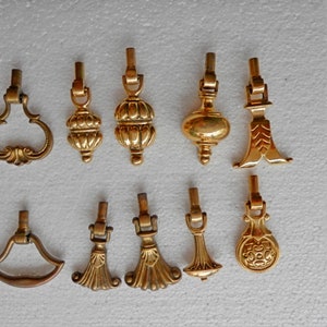 Just the Metal Tear Drop or Ring Pull NO Back Plates Solid Cast Brass ...