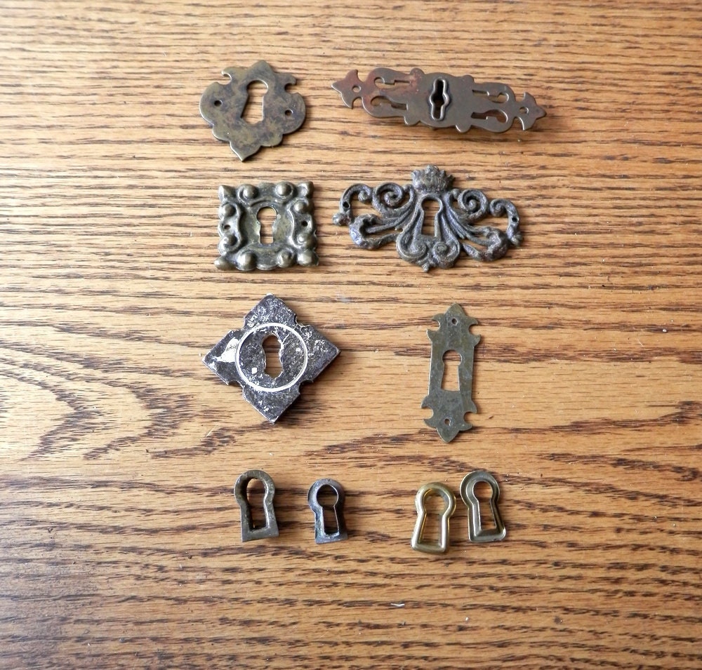Choice one 1 antique original key hole escutcheon vintage | Etsy