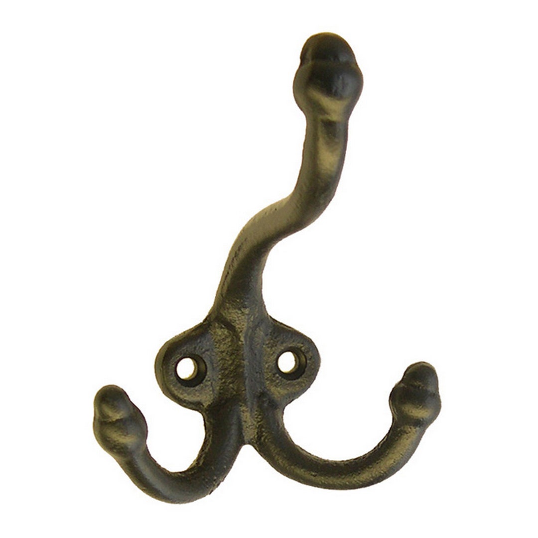 One (1) Cast Iron Three Prong Hall Tree Hook, Coat Hook. - Etsy