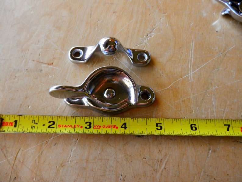 Nickel Over Cast Brass Window Latch Vintage Architectural Etsy