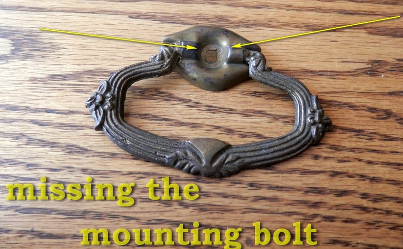 One 1 antiuqe fancy cast brass large ring pull single post | Etsy