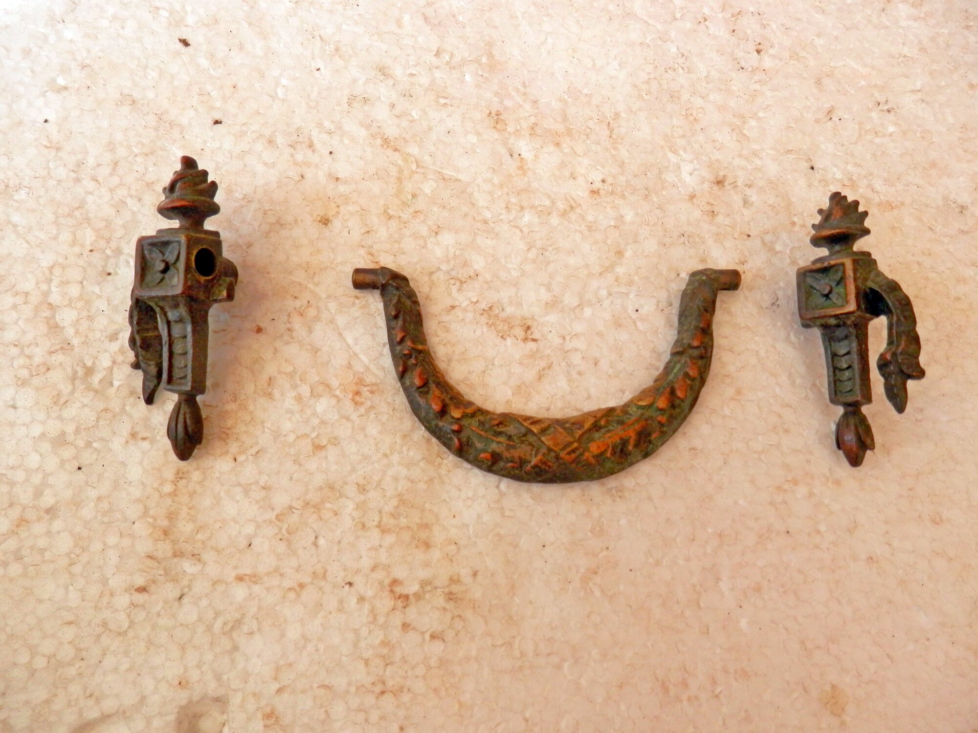 Federal style bail pull 3 inch centers cast brass antique | Etsy