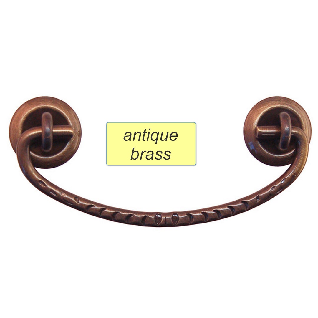 3 Inch Centers Wrought Brass Bail Pulls Antique & Polished Brass - Etsy