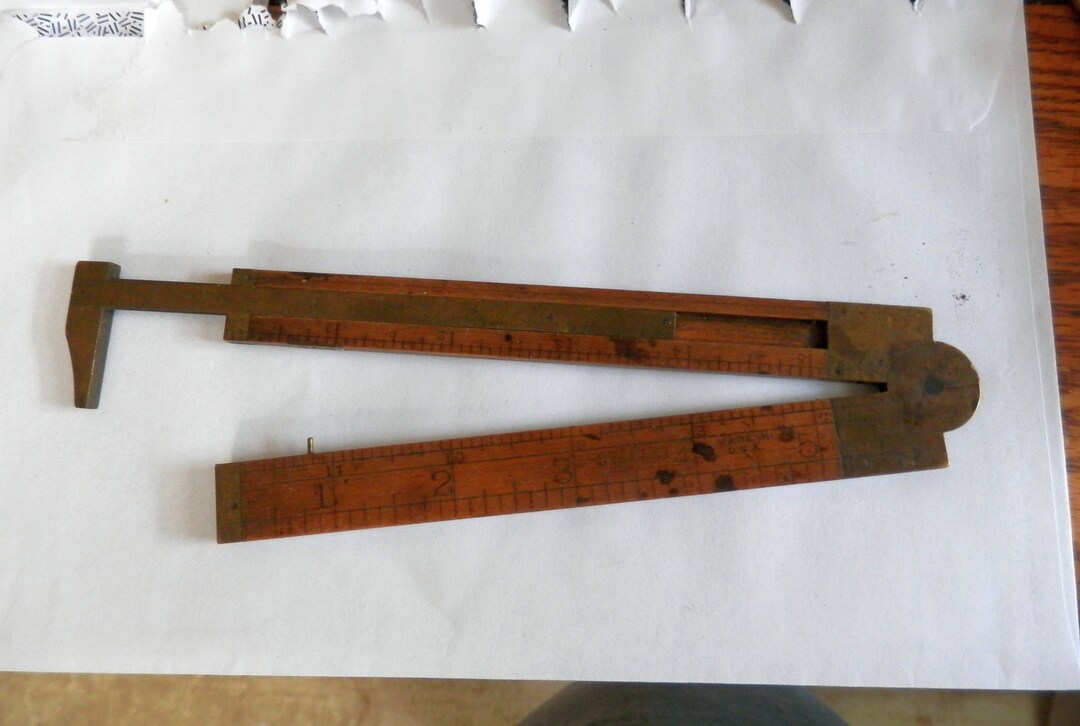 Stanley Folding Wooden Ruler 36 1/2 With Caliper Antique Vintage - Etsy