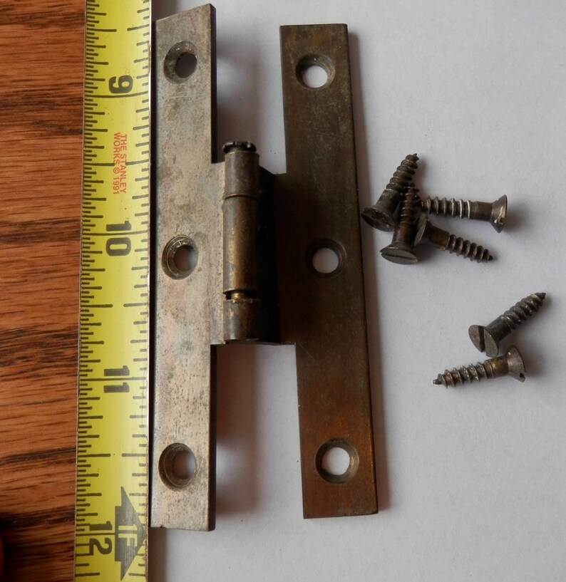 8 Vintage Solid Brass H Style 38 Offset Hinges With Etsy