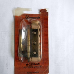 Pair (2 Hinges) Antique Brass Steeple Tip Hinges 1 7/16" X 2" With ...