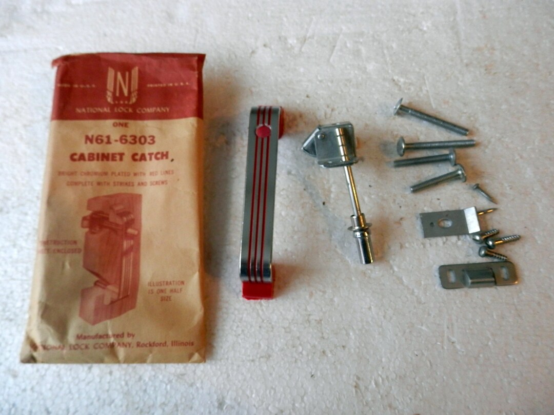 Nos National Lock Co Red Art Deco Latch Pulls Vintage Originals - Etsy