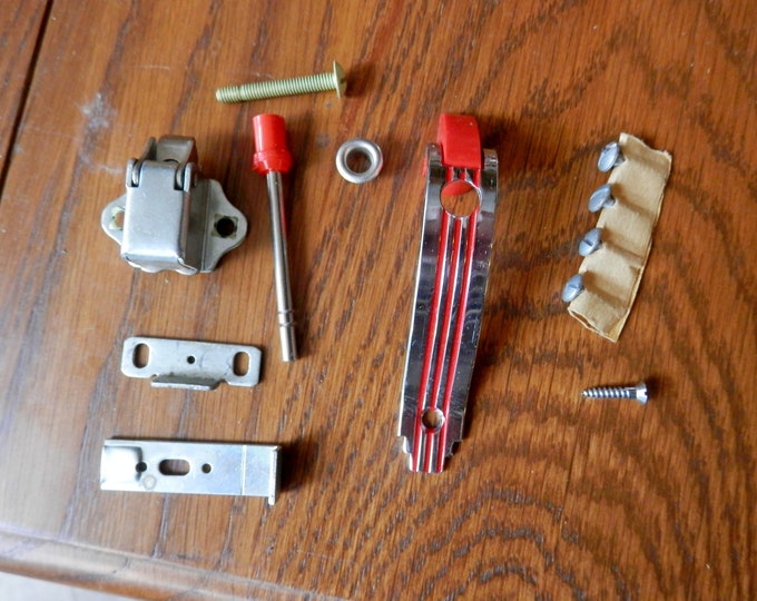 One (1) Nos Red and Chrome Push Button Latch Handle or Plunger Catch - Etsy