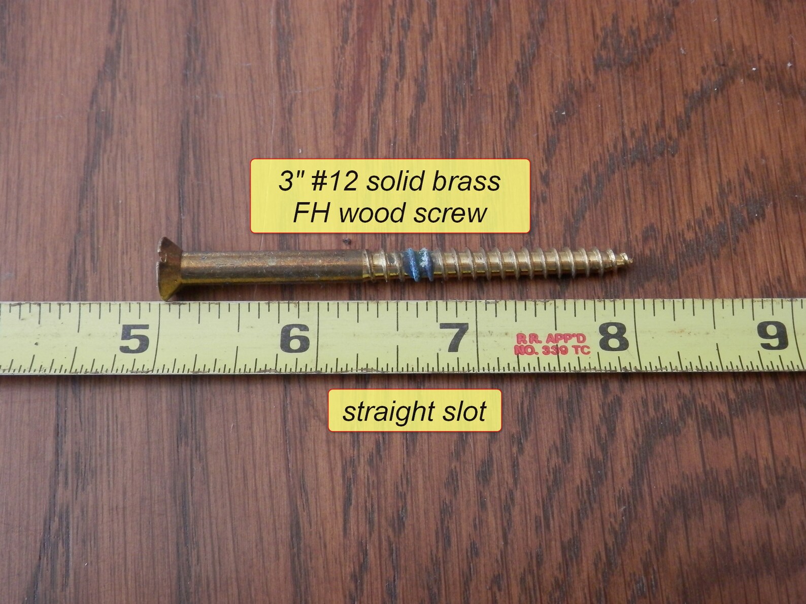 10 12 Flat Head Solid Brass Wood Screws Straight Slot - Etsy