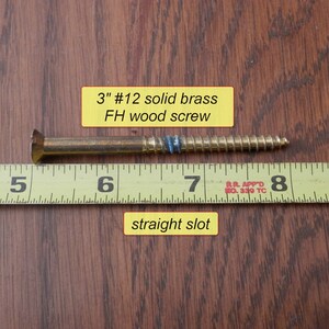10- #12 Flat Head Solid Brass Wood Screws Straight Slot Vintage 2" or 3" Long - Etsy