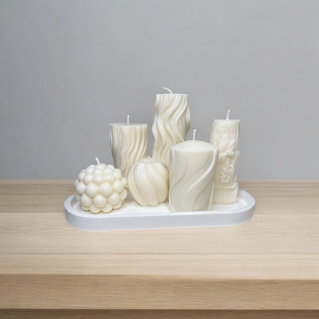 White Candle Collection| Modern Candle| Pillar Candle| Home Decor ...
