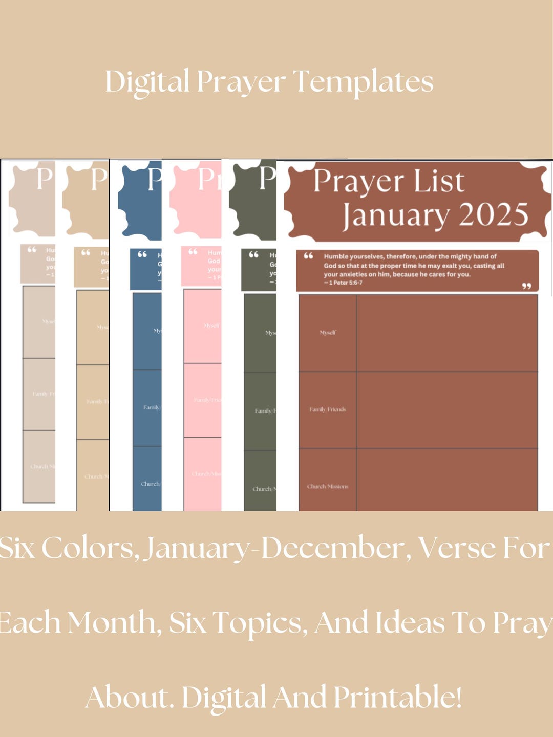 Digital Template for Prayer List- Christan Prayer Template List - Etsy