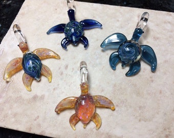 Glass Turtle Pendant - Etsy