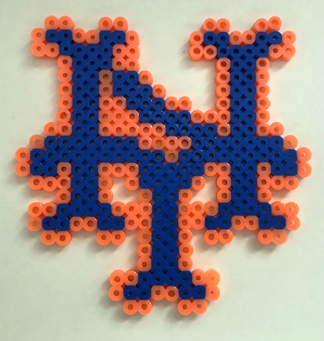 New York Mets Baseball Team Perler Bead Pixel Art Handmade Crafted ...