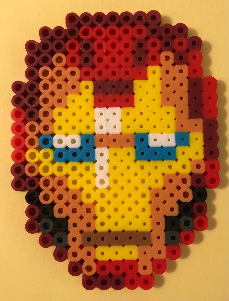 Iron Man Tony Stark Robert Downey Jr. Marvel Comics Hero Perler Bead ...