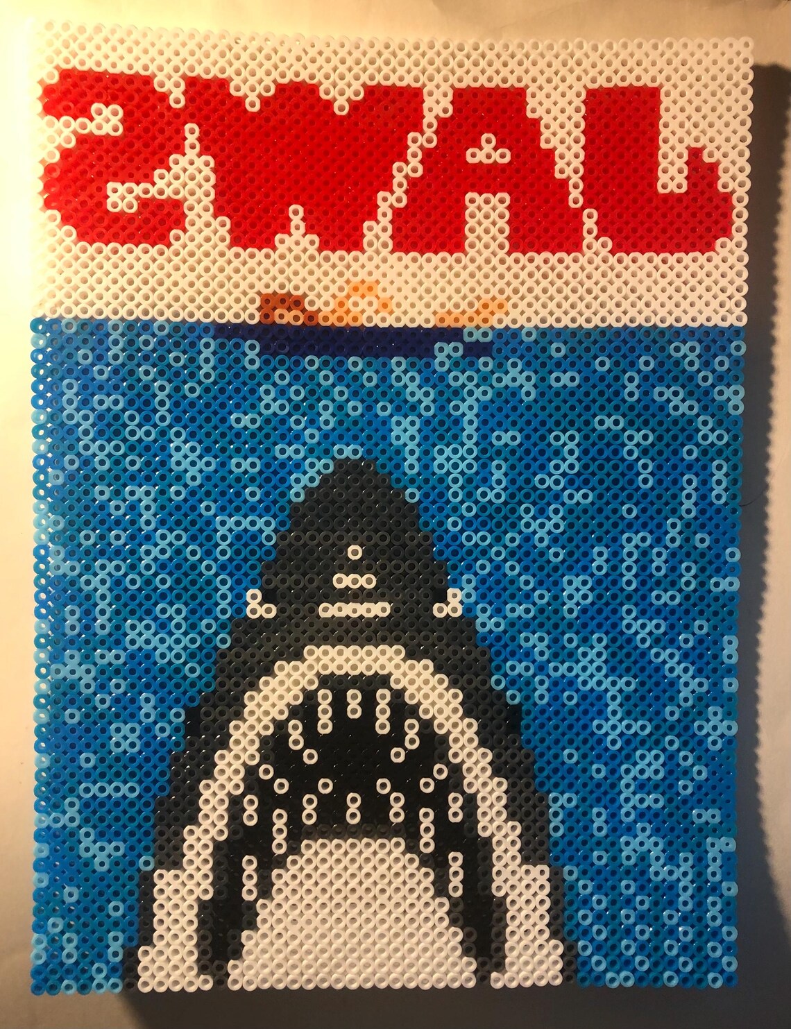 Jaws Steven Spielberg Horror Great White Shark Perler Bead Pixel Art ...