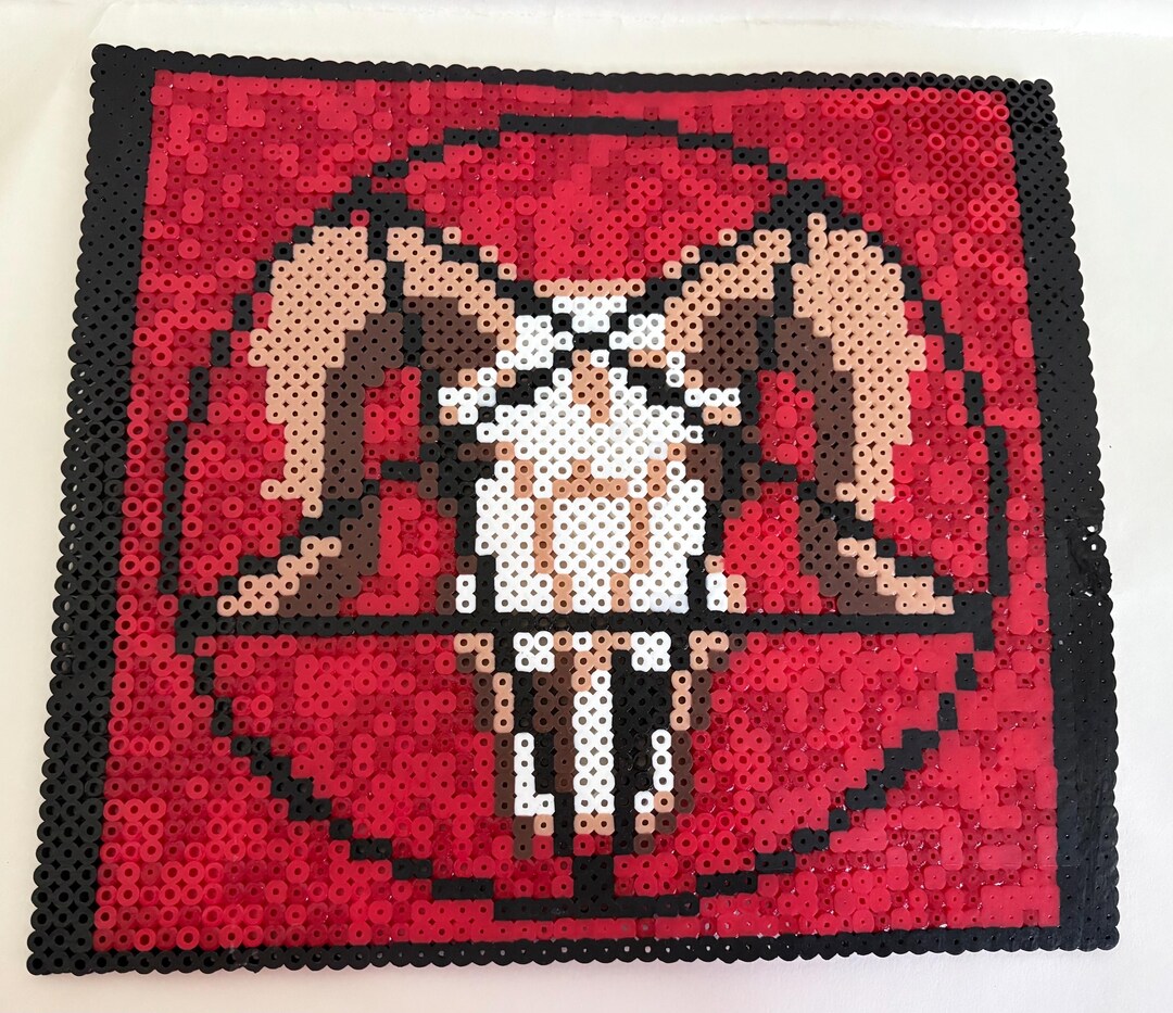 Baphomet Goat Head Pentagram Occult Satanic Perler Bead Pixel Art ...