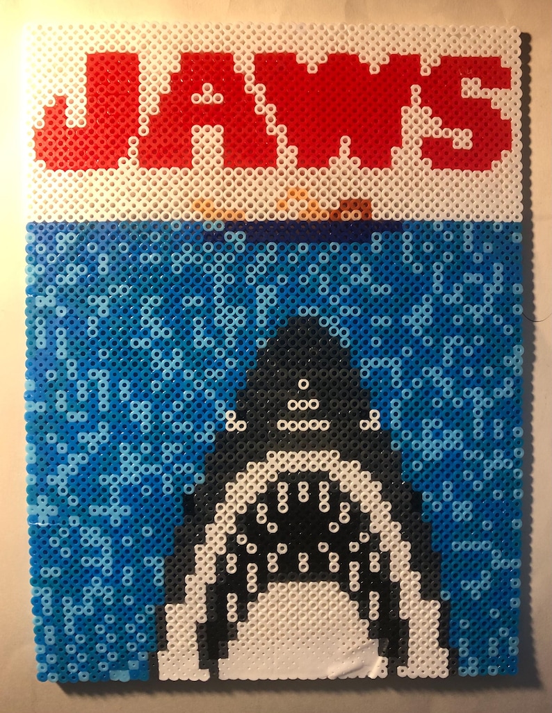 Jaws Steven Spielberg Horror Great White Shark Perler Bead Pixel Art ...