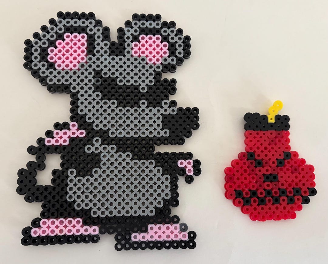 Mouser With Bomb Super Mario Bros Retro Video Gamers Perler Bead Pixel ...