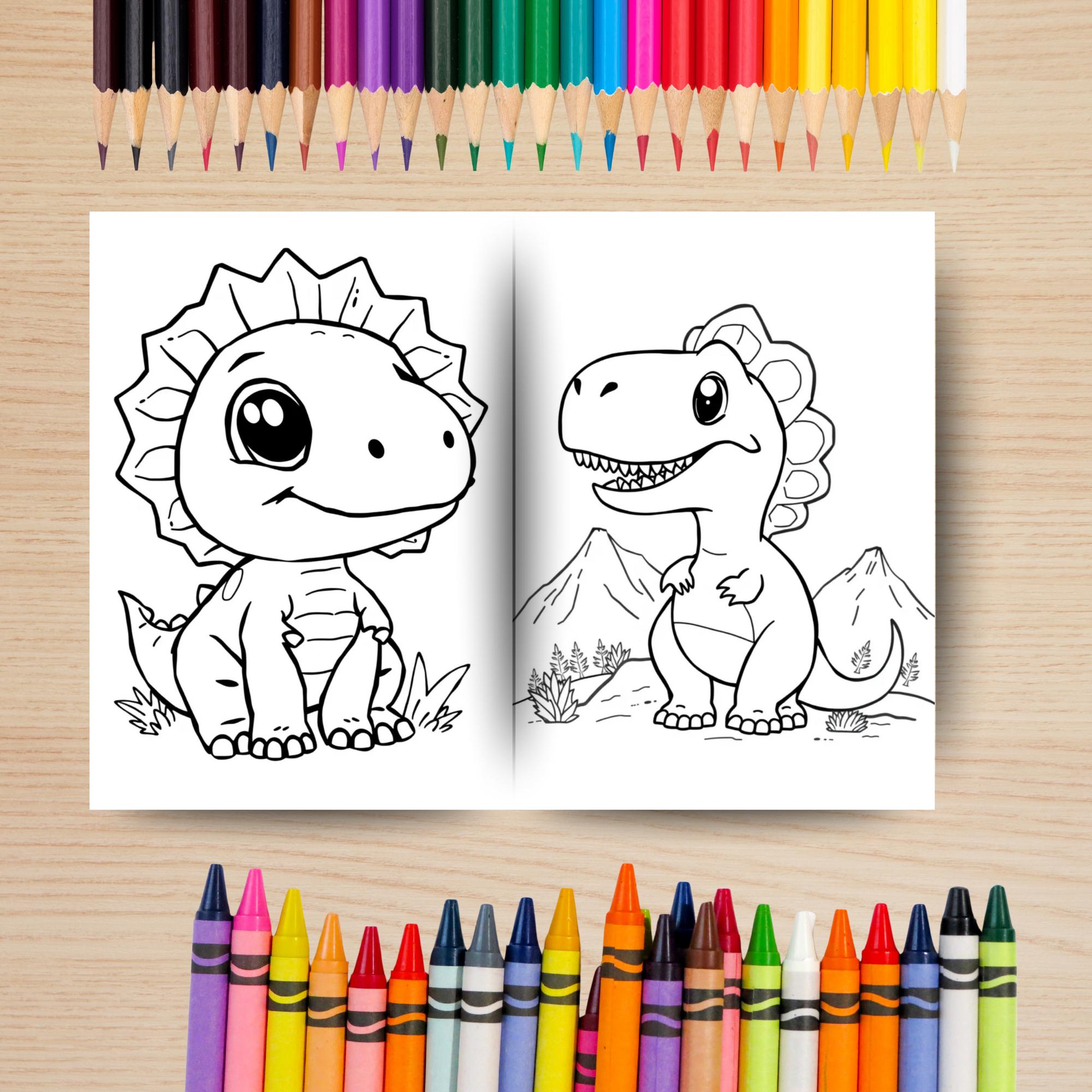 Dinosaur Coloring Book for Kids: 100 Pages A4 (printable PDF) - Etsy