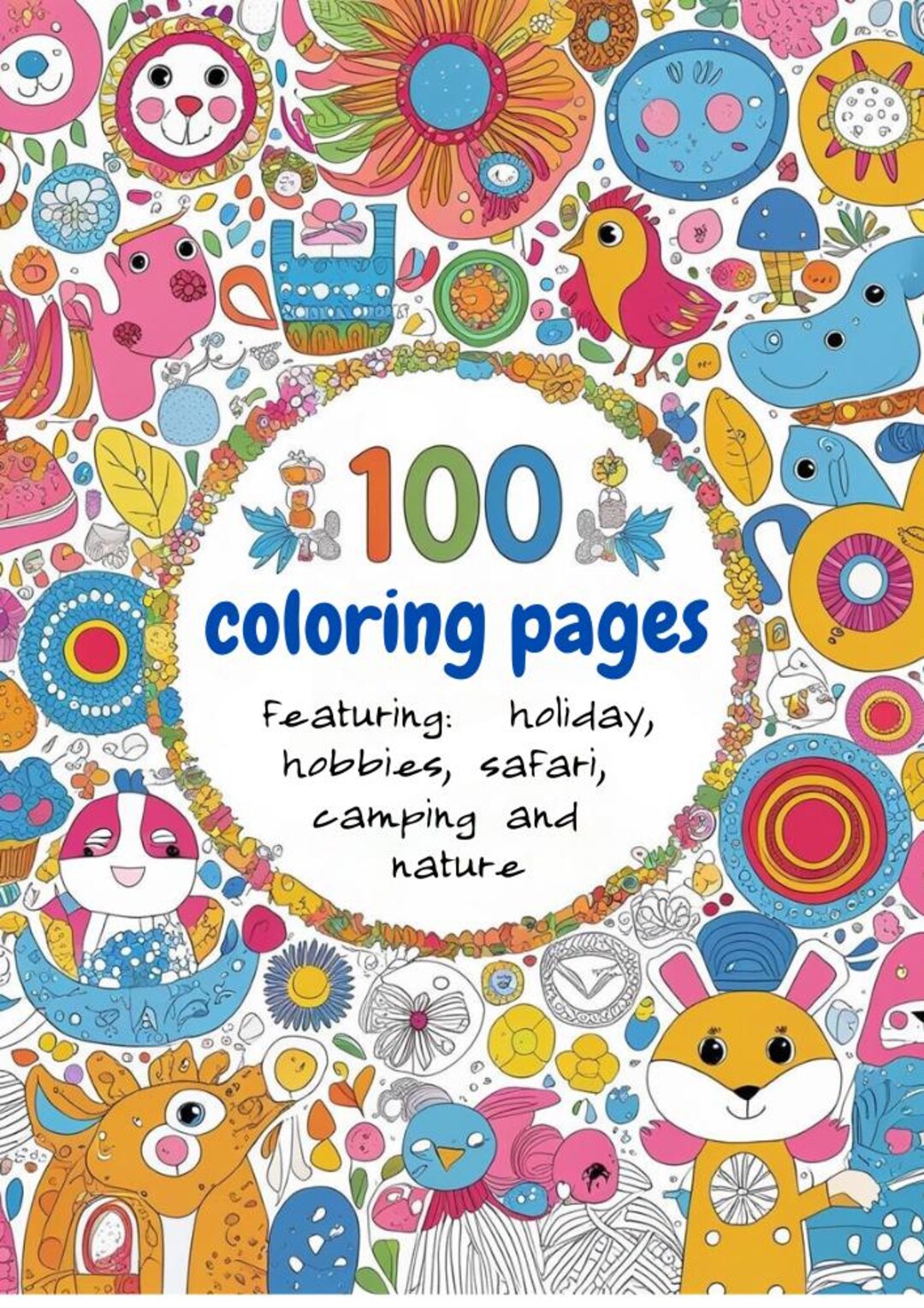Kids Coloring Book PDF: 100 Pages of Holiday, Safari & Sports Fun ...