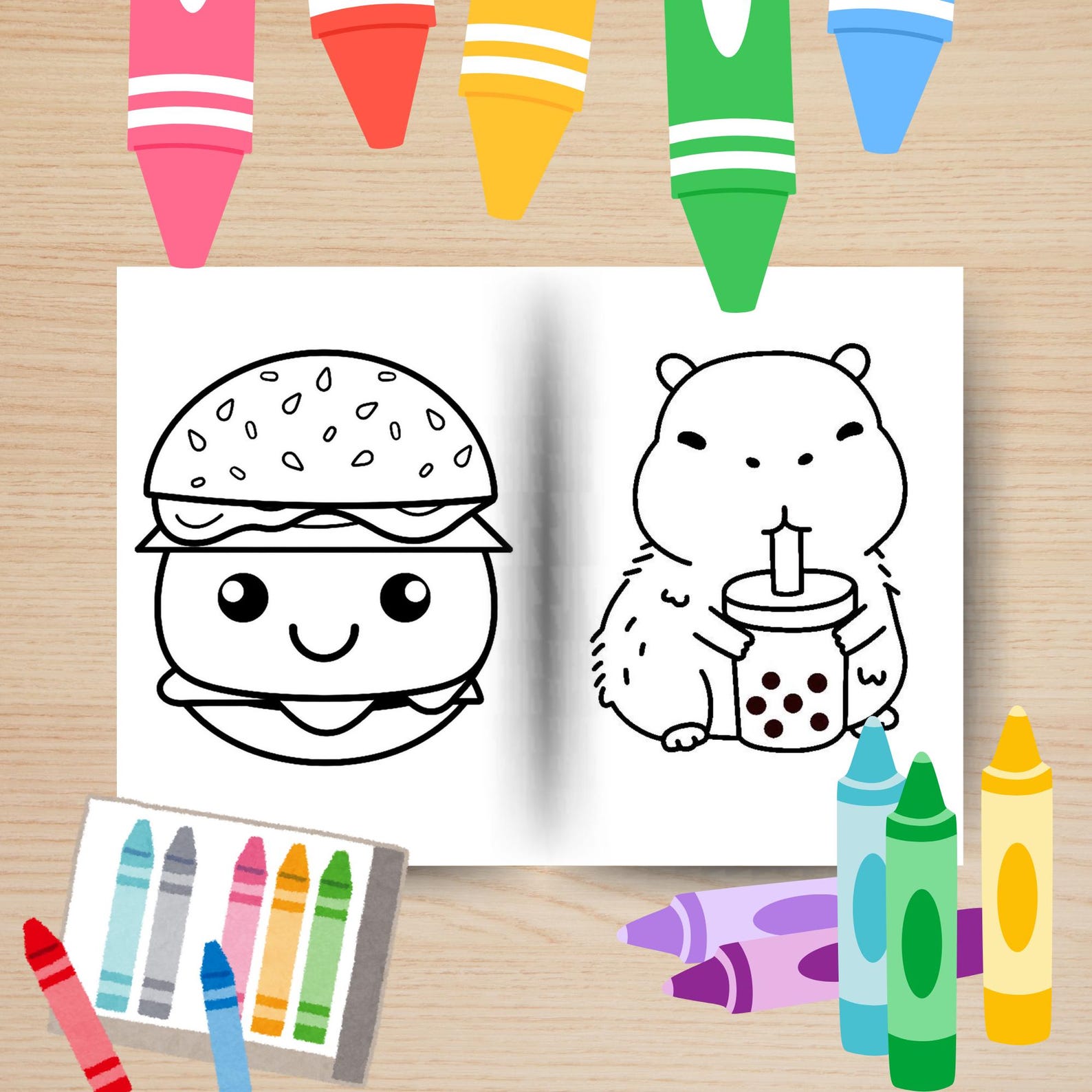 100 Easy Kawaii Coloring Pages | Cute Printable Coloring Book for Kids ...