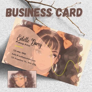 Anime Business Card Template | Editable Business Card - Etsy