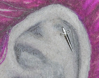 10 Karat Gold Dagger on a Custom Jewelry Post. Perfect for Helix ...