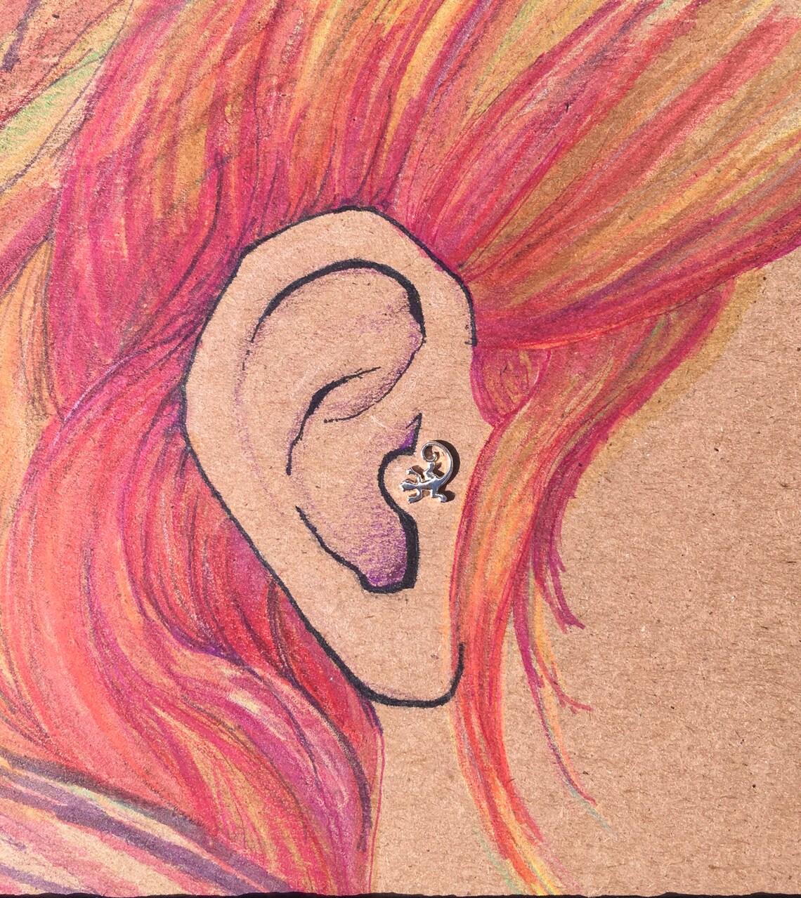 Tiny Silver Lizard on a Customized Jewelry Post. Perfect for - Etsy