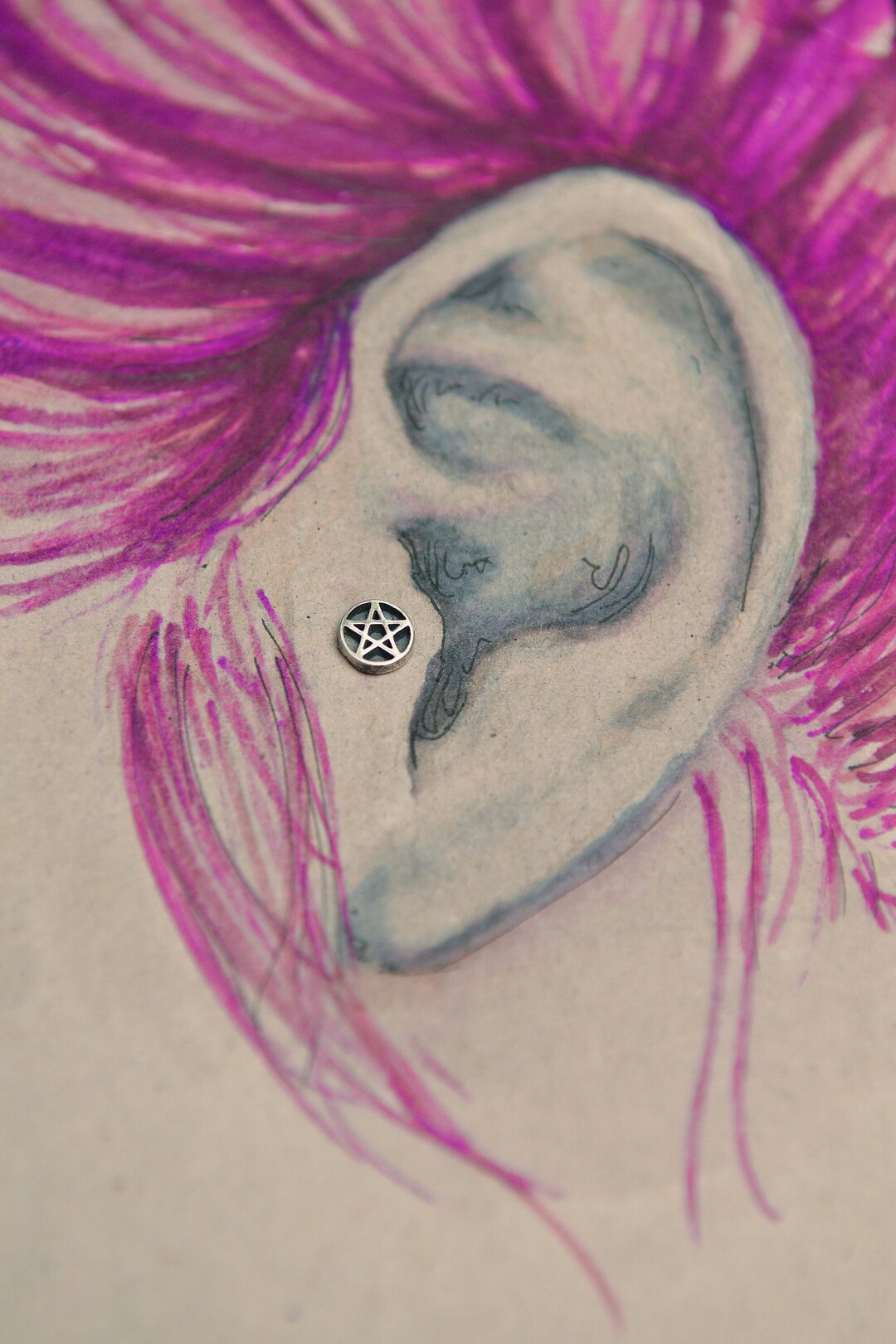 Silver Pentagram Bespoke Artisan Piercing Jewelry. Customizable for ...