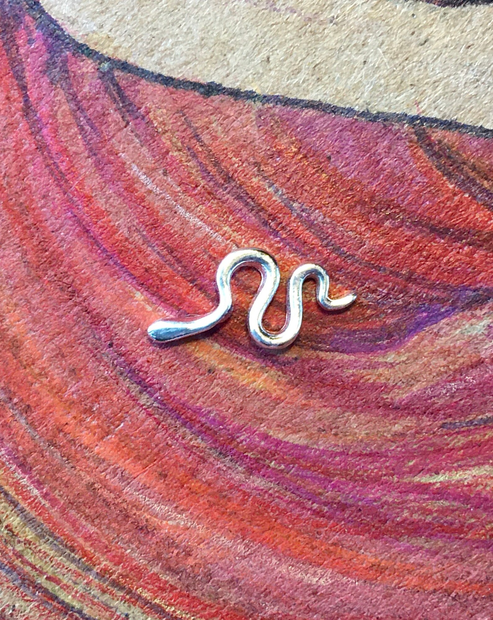 Tiny Silver Snake on a Customized Jewelry Post. Perfect for - Etsy