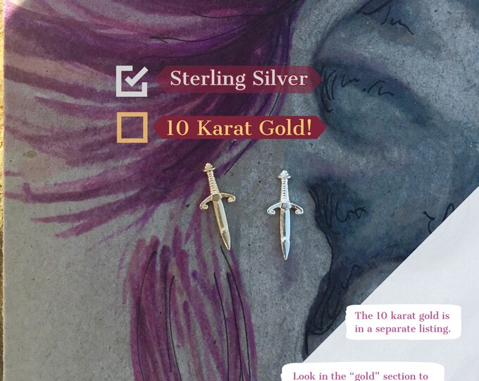 Sterling Silver Dagger on a Custom Jewelry Post. Perfect for Helix ...