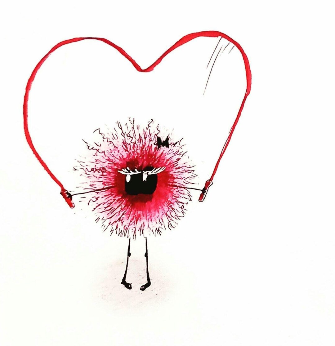 Hand-drawn, Cartoon-style, Ms Fluffy, Postcard, Greetings Card, Notcard ...