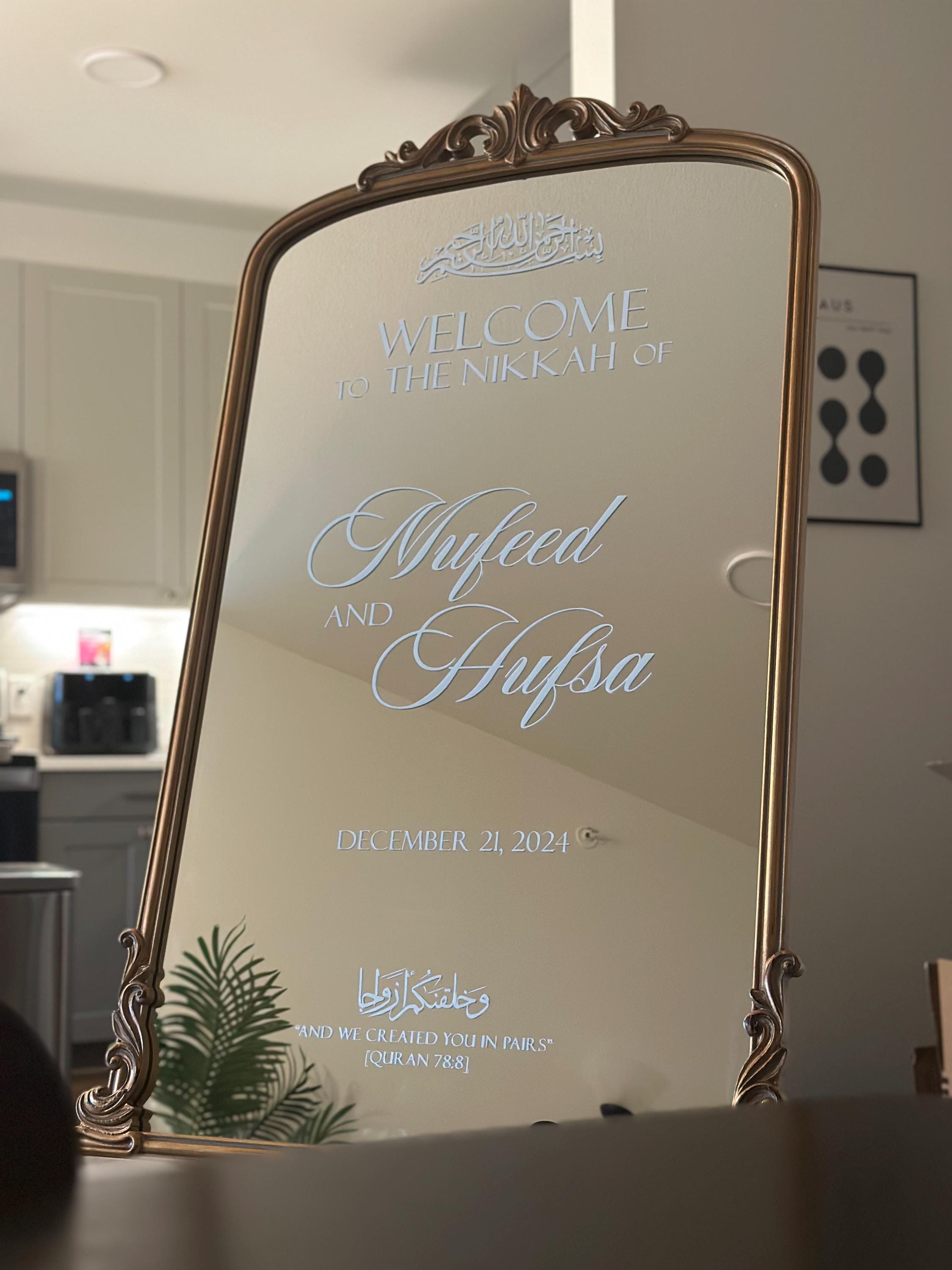 Nikah Mirror Sign | Custom Vinyl Decal Sticker | Islamic Wedding ...