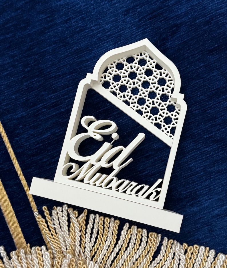 Eid Mubarak 3D Printed Sign | Islamic Home Decor | Ramadan Tabletop ...