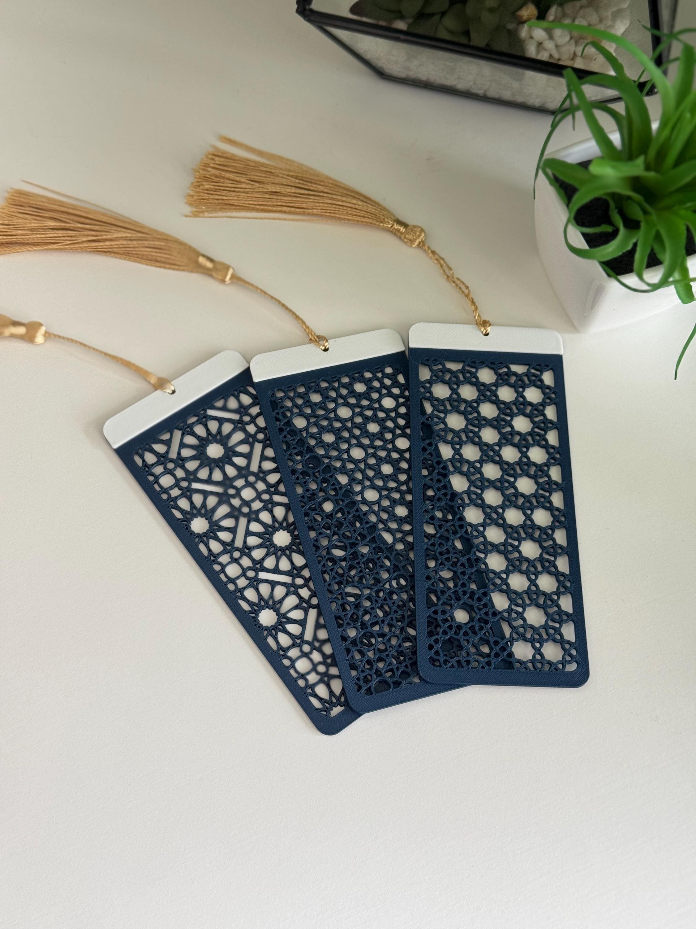 Islamic Geometric Bookmark Set of 3 | Quran Bookmark With Tassel ...
