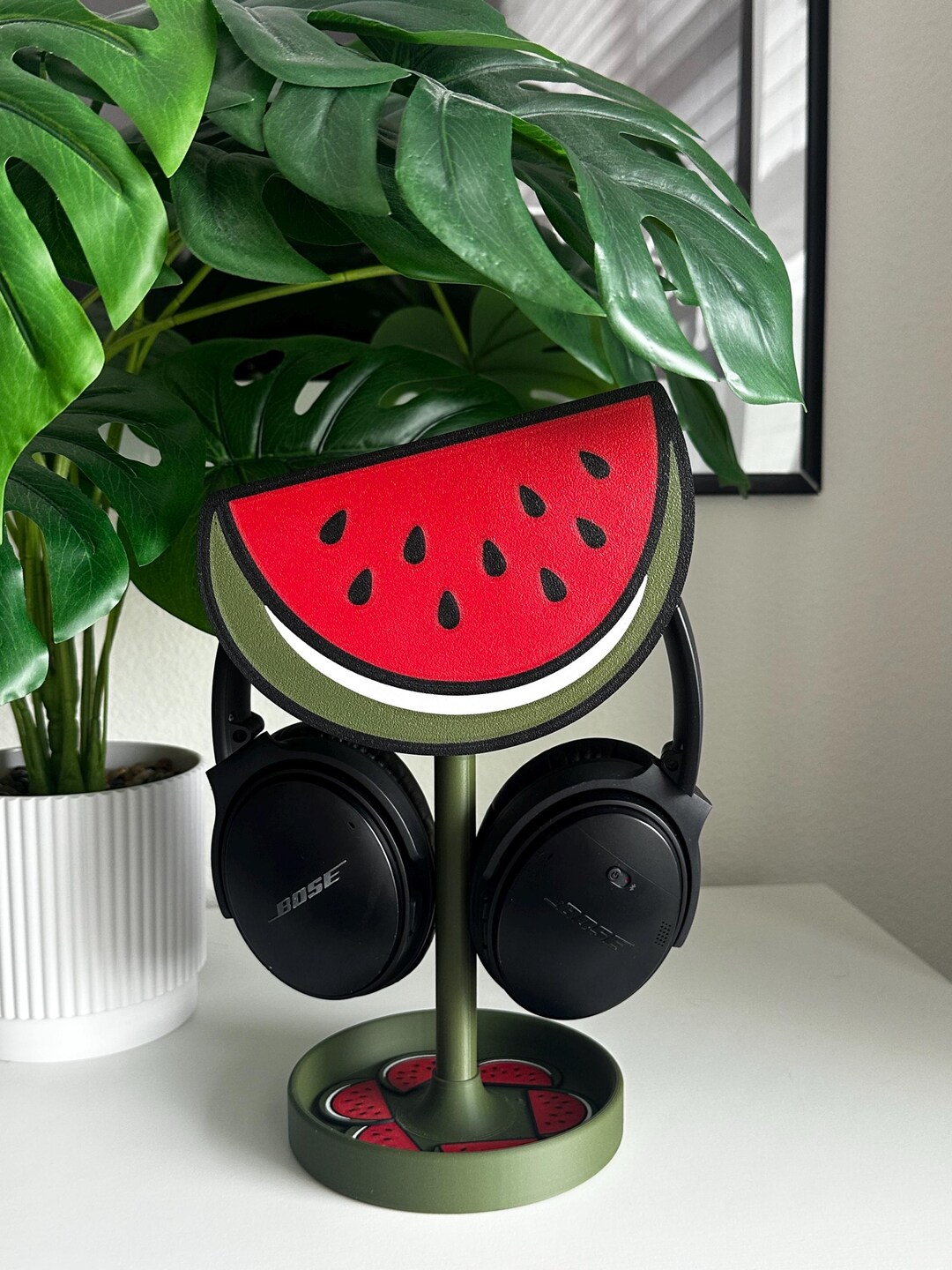 Watermelon Headphone Stand | Fun Desk Decor | Unique Headphone Holder ...