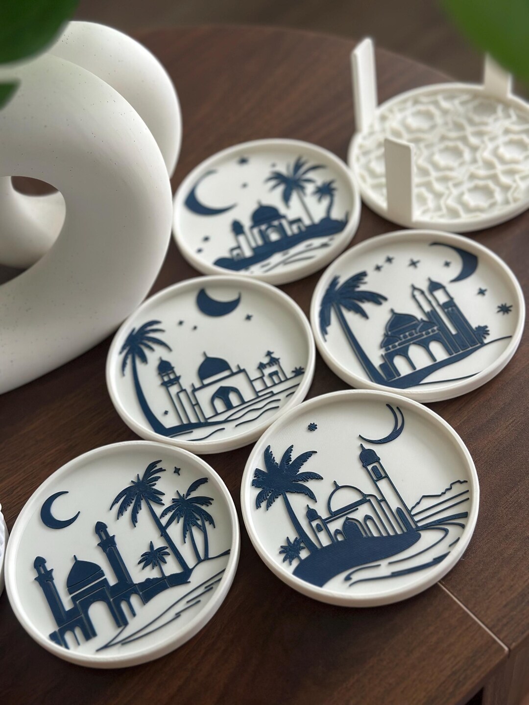 5-piece Masjid Coaster Set | Islamic Home Decor | Muslim Gift | Ramadan ...