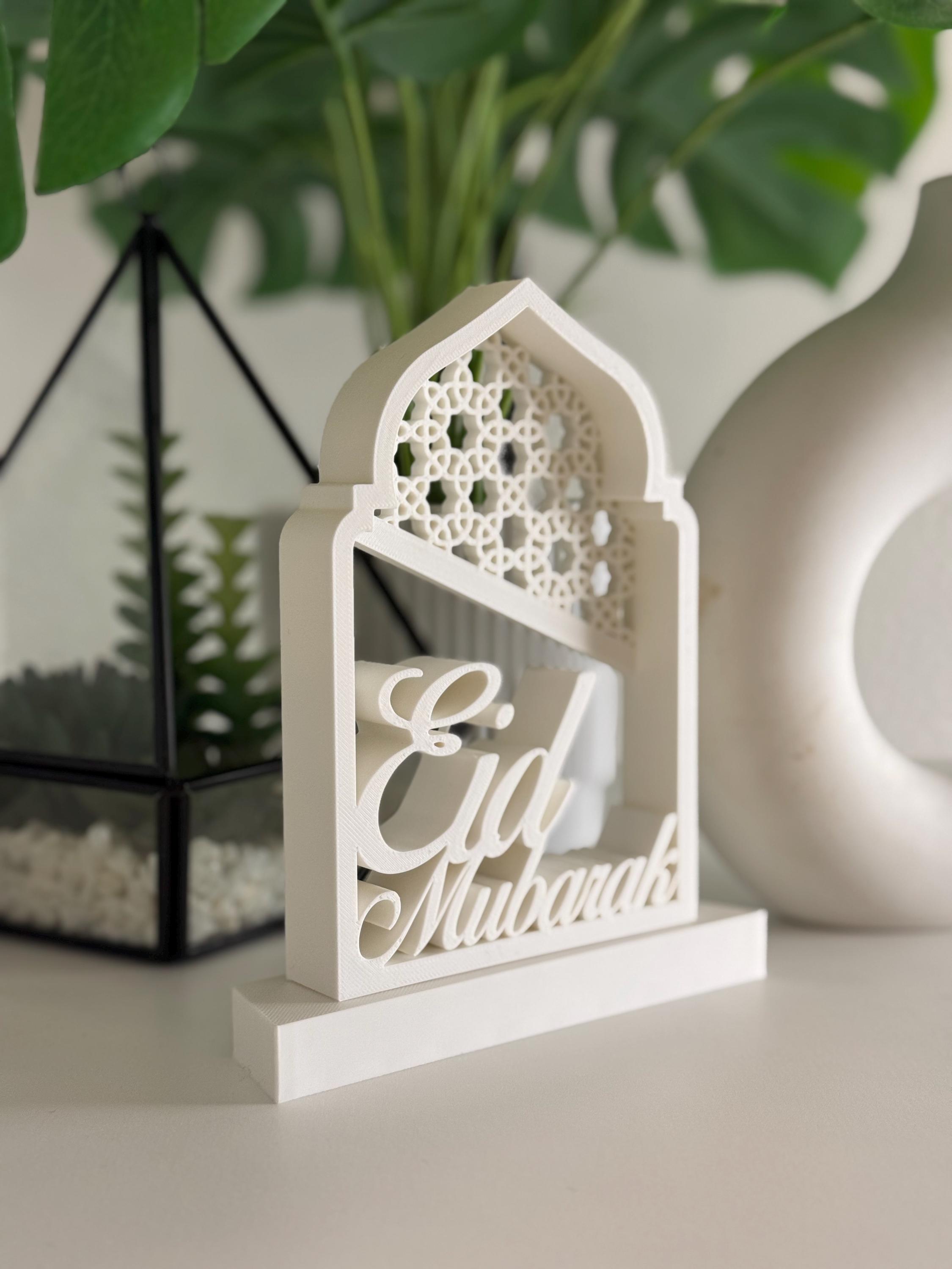 Eid Mubarak 3D Printed Sign | Islamic Home Decor | Ramadan Tabletop ...