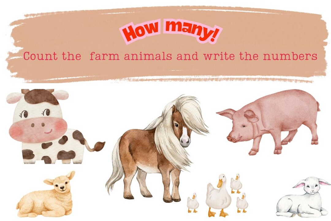 Let's Count the Farm Animals! How Many? Count the Farm Animals and ...